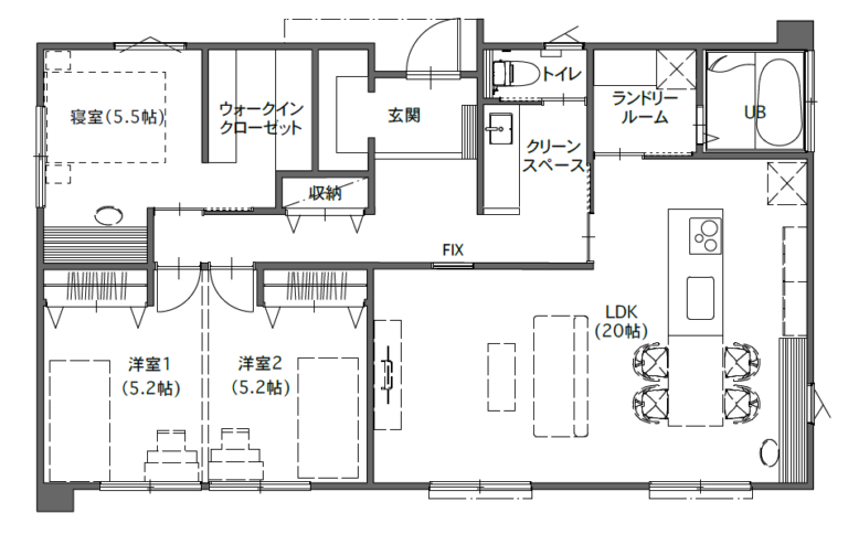 平屋 28坪 3LDK 新築プラン｜熊本のデザイン住宅はプライムキューブ｜1000万円台の新築一戸建て